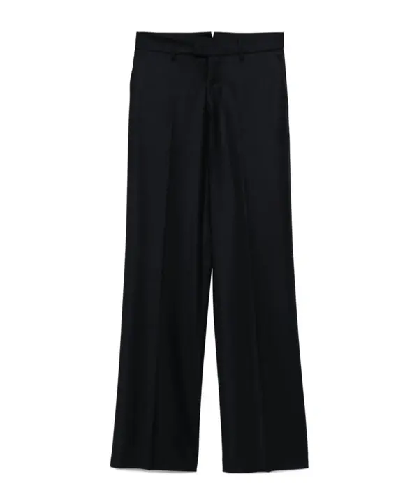 BERWICH Wool Wide-leg Trousers - Navy