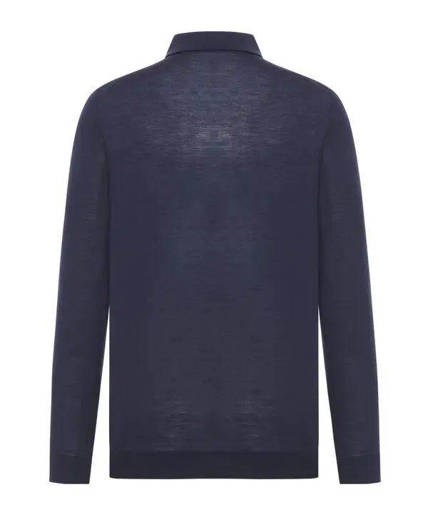 Kiton Long-sleeved Polo Shirt - Blue