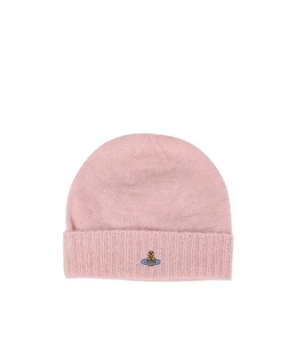 VIVIENNE WESTWOOD Plush Knitted Hat - Pink