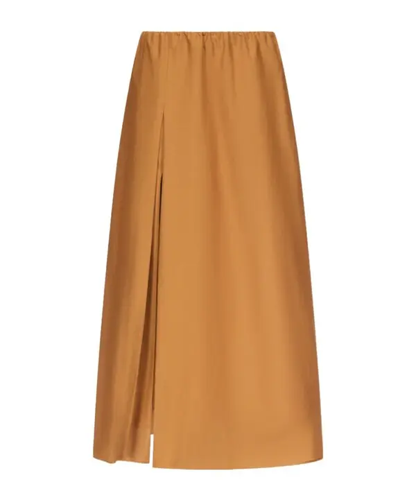 Loulou De Saison Carmen Midi Skirt With Side Slit - Brown