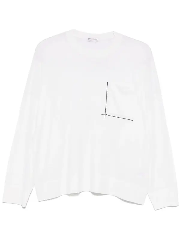 Brunello Cucinelli Monili Embellished Drop Shoulder Jumper