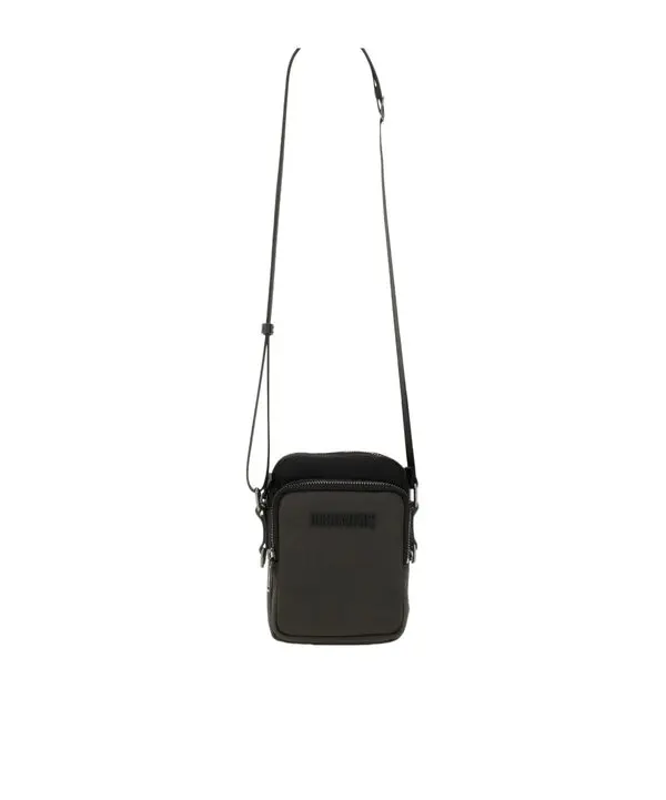 Dsquared2 Logo Plaque Zipped Shoulder Bag - Black