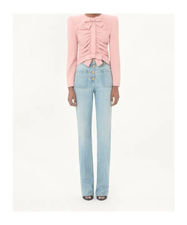 Valentino Garavani Button Detailed Straight Leg Jeans - No