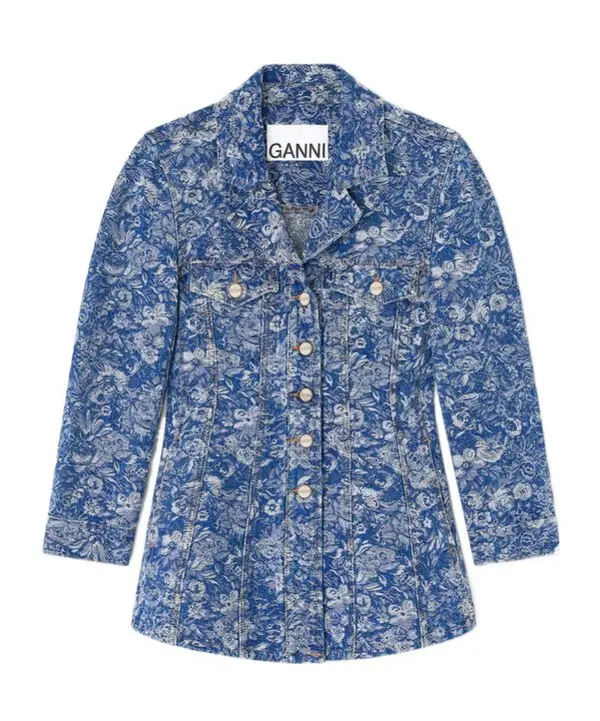 GANNI Tapestry Denim Blazer