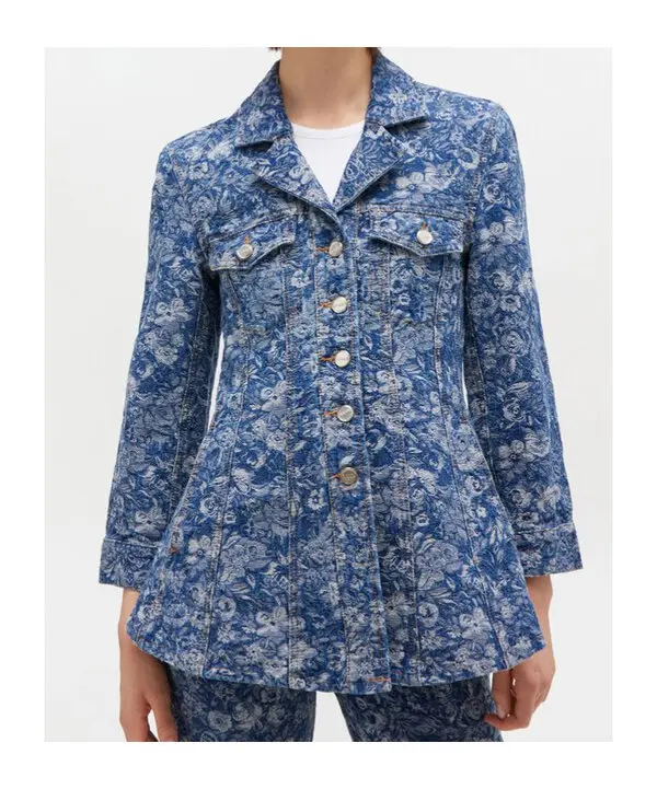 GANNI Tapestry Denim Blazer