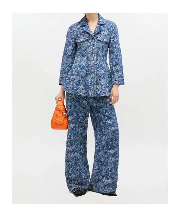 GANNI Tapestry Denim Blazer