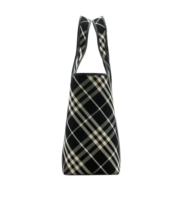 Burberry Vintage Checked Medium Top Handle Bag - Black/calico