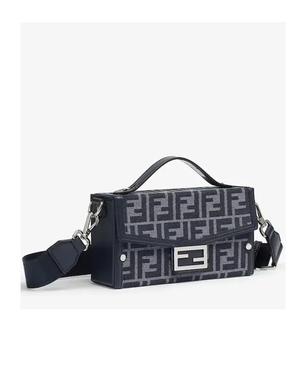 Fendi Baguette Soft Trunk Ff Jacquard Shoulder Bag - Blue