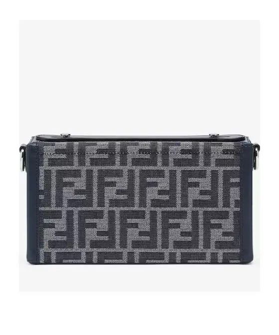Fendi Baguette Soft Trunk Ff Jacquard Shoulder Bag - Blue