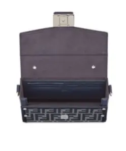 Fendi Baguette Soft Trunk Ff Jacquard Shoulder Bag - Blue