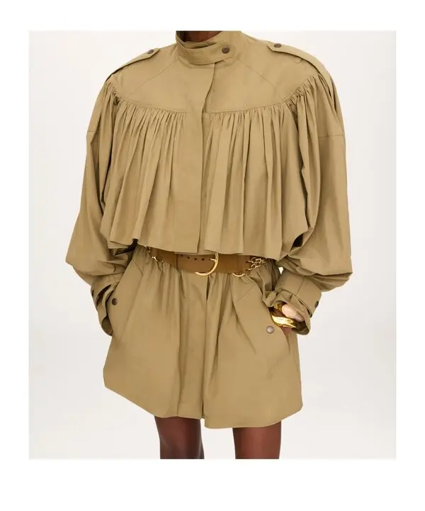 Chloé High-neck Short Trench Coat - Brown