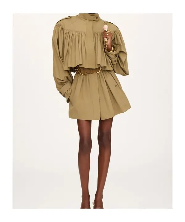 Chloé High-neck Short Trench Coat - Brown