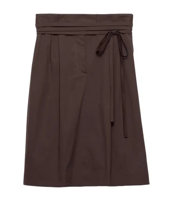 Prada Stretched Poplin Skirt - Ebony