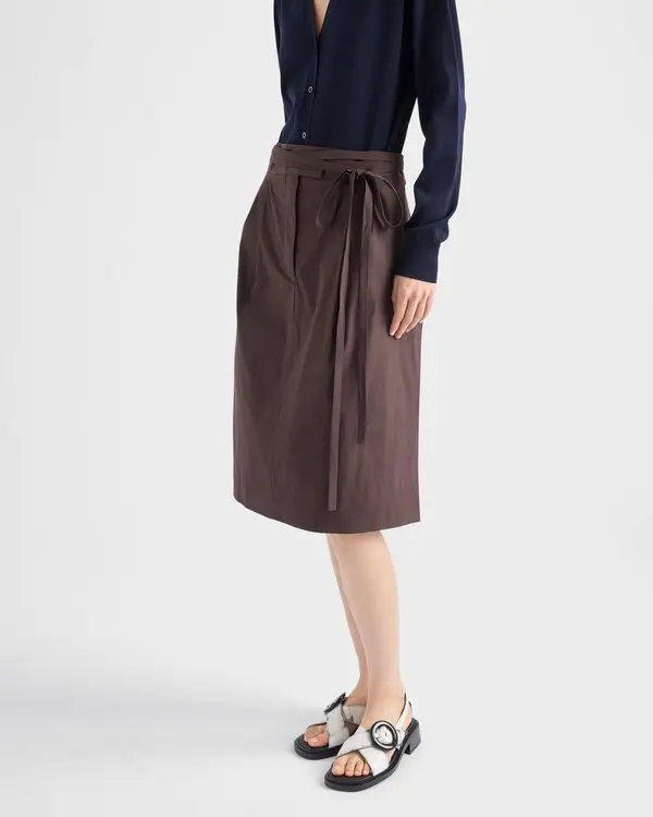 Prada Stretched Poplin Skirt - Ebony