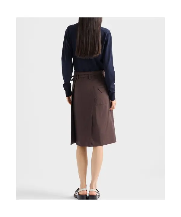 Prada Stretched Poplin Skirt - Ebony