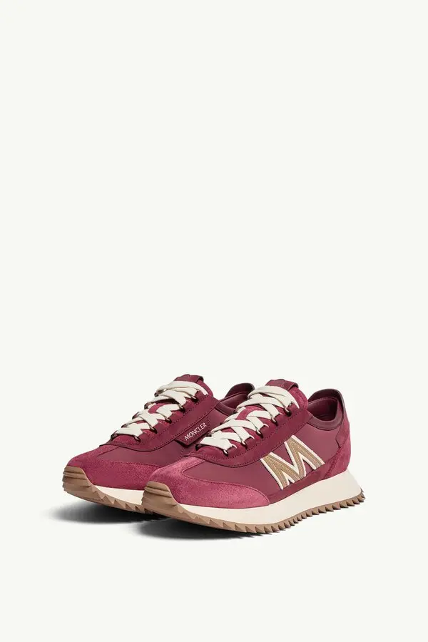 Moncler Pacey2 Suede Nubuck Trainers - Burgundy