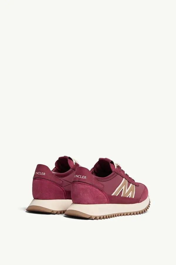 Moncler Pacey2 Suede Nubuck Trainers - Burgundy
