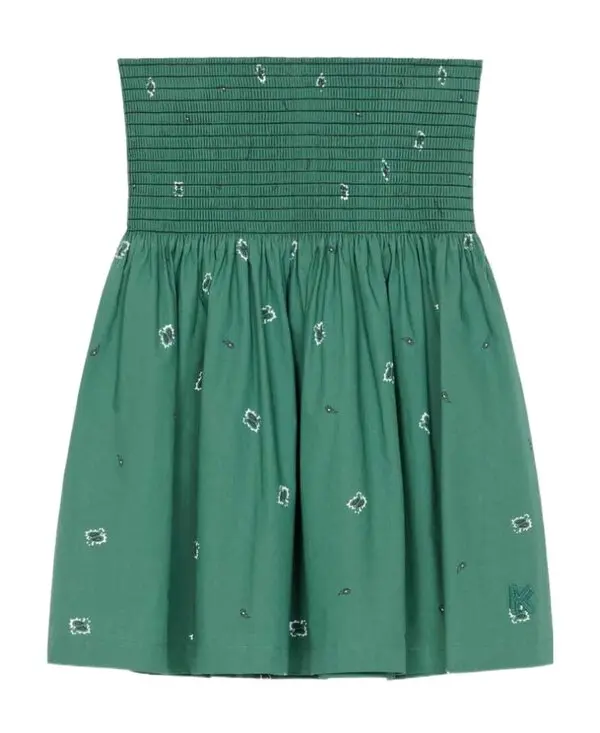Kenzo Smocked Bandana-print Mini Skirt