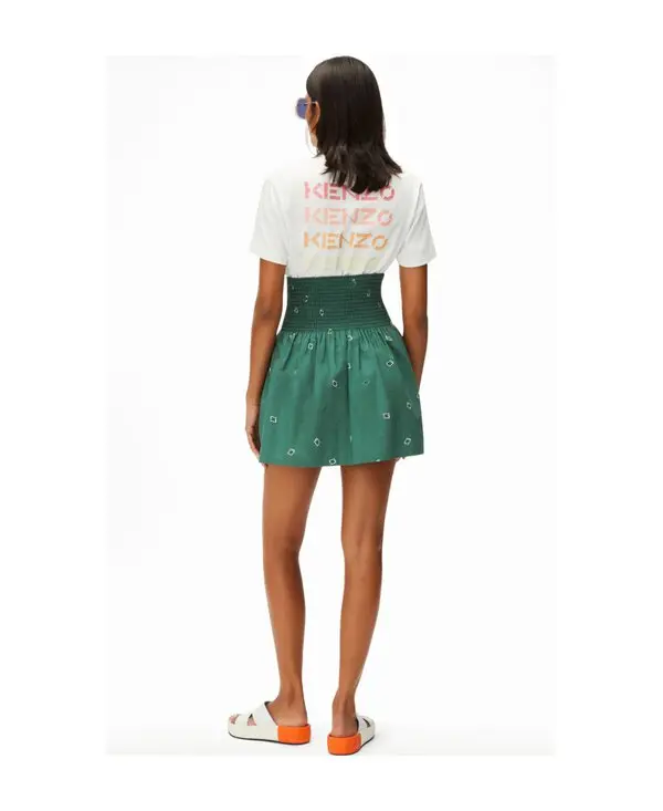 Kenzo Smocked Bandana-print Mini Skirt