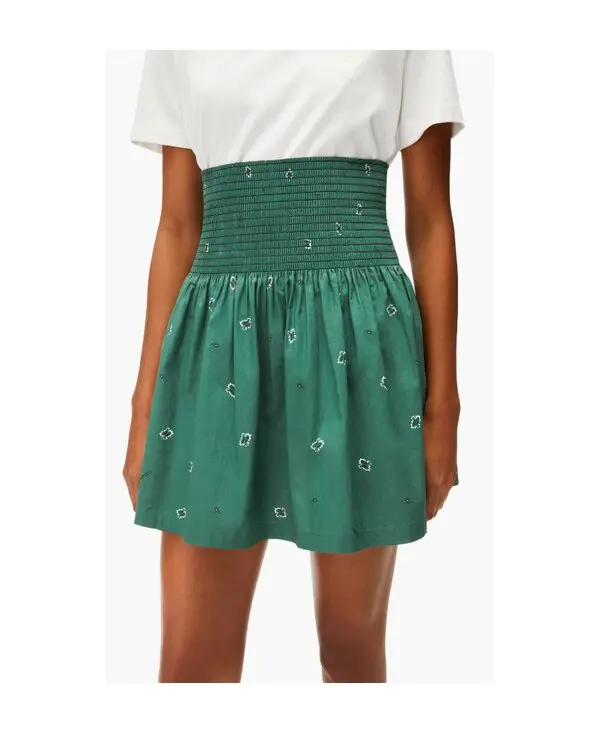 Kenzo Smocked Bandana-print Mini Skirt