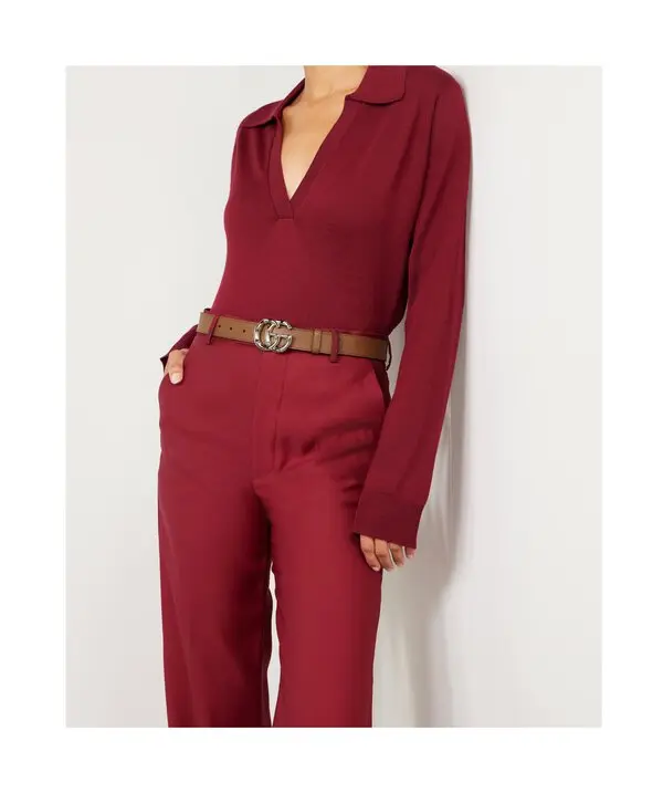 Gucci Logo Plaque Belt With Bamboo Double G Buckle