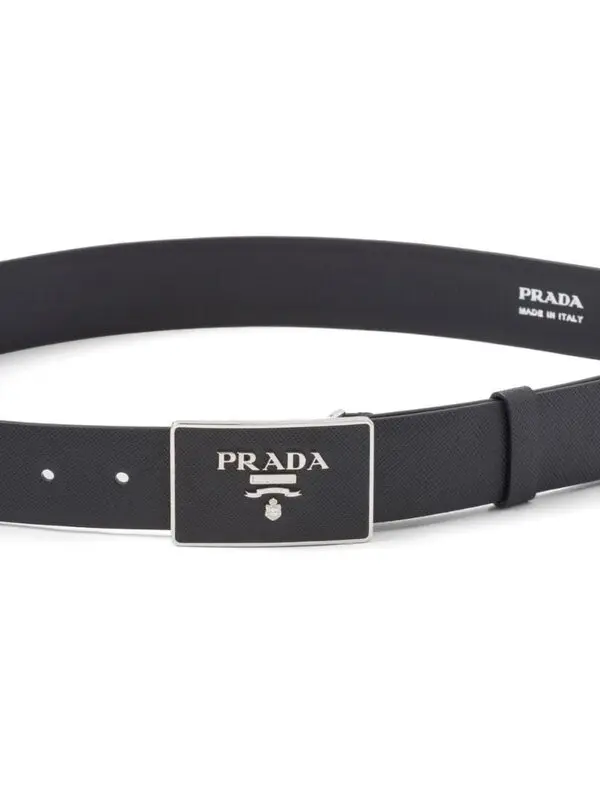 Prada Logo Plaque Buckle Belt