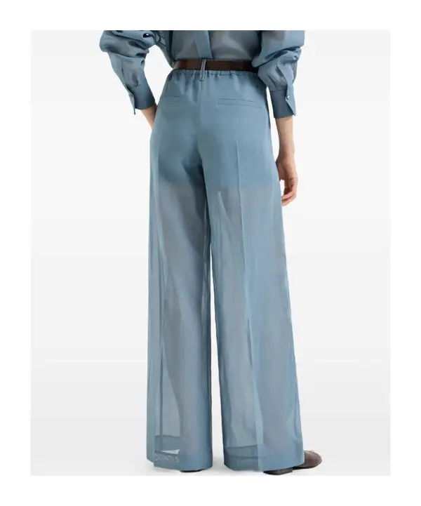 Brunello Cucinelli Monili Detailed Wide Leg Trousers