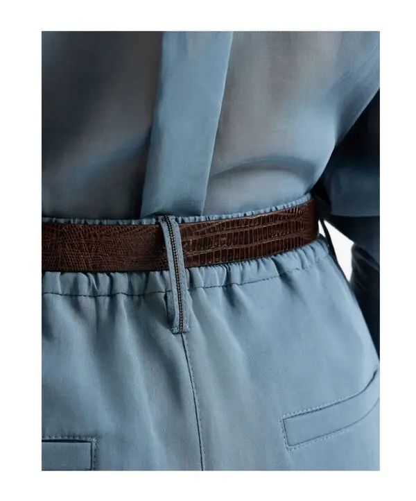Brunello Cucinelli Monili Detailed Wide Leg Trousers