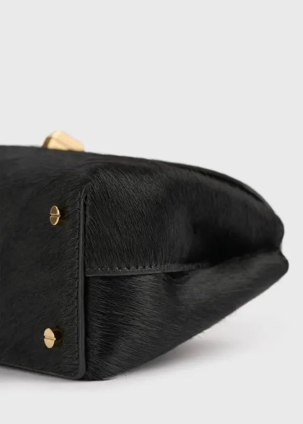 TOTEME Pony Hair T-lock Clutch - Black