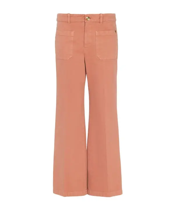 Chloé Cropped Bootcut Trousers - Shell Coral