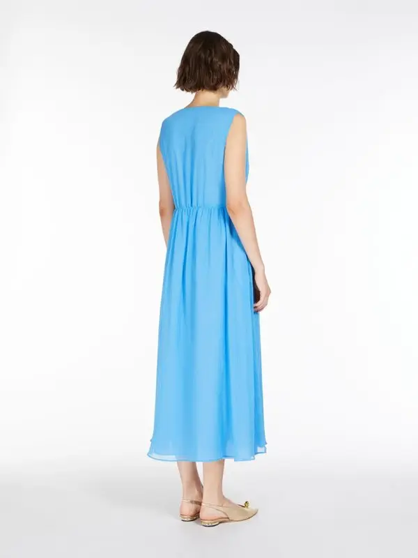 Max Mara Sleeveless V-neck Crepe Dress
