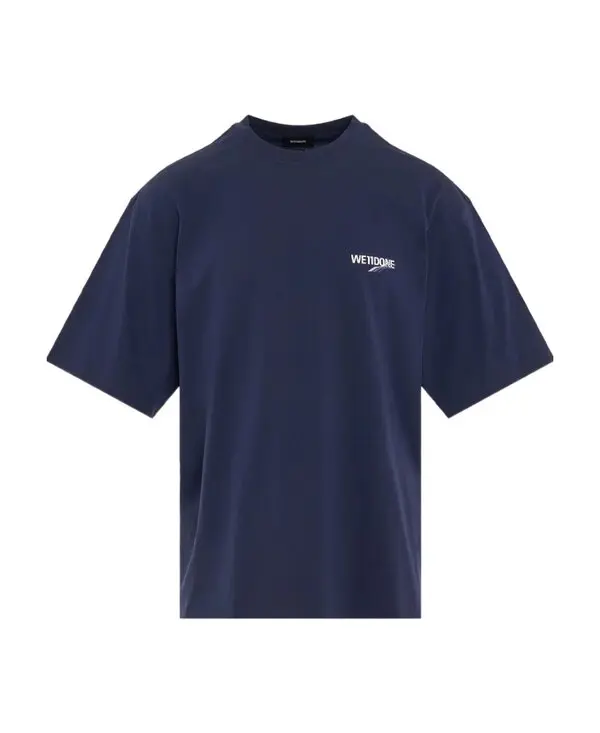 We11Done Logo Printed Crewneck T-shirt - Blue