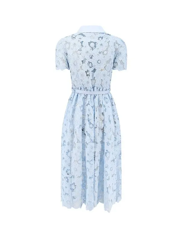 SELF-PORTRAIT Floral Lace Belted Dress