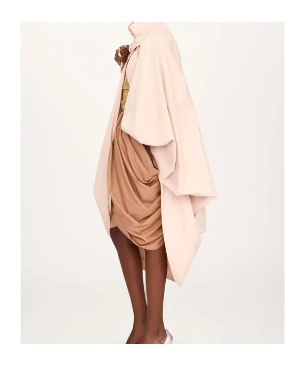 Chloé Oversized High-neck Cape Coat - Soft Pink
