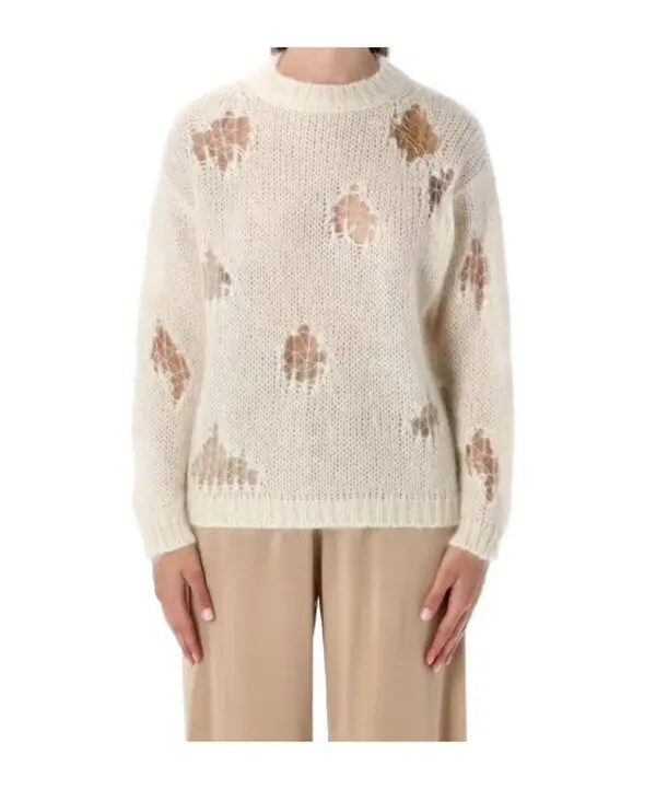 Fabiana Filippi Distressed Ribbed Knit Jumper - Nude