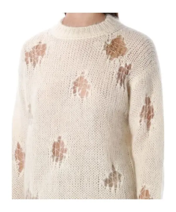 Fabiana Filippi Distressed Ribbed Knit Jumper - Nude