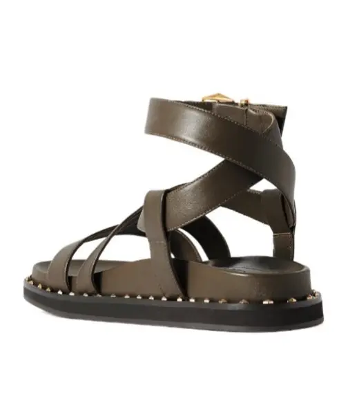 JIMMY CHOO Stud-embellished Leather Sandals