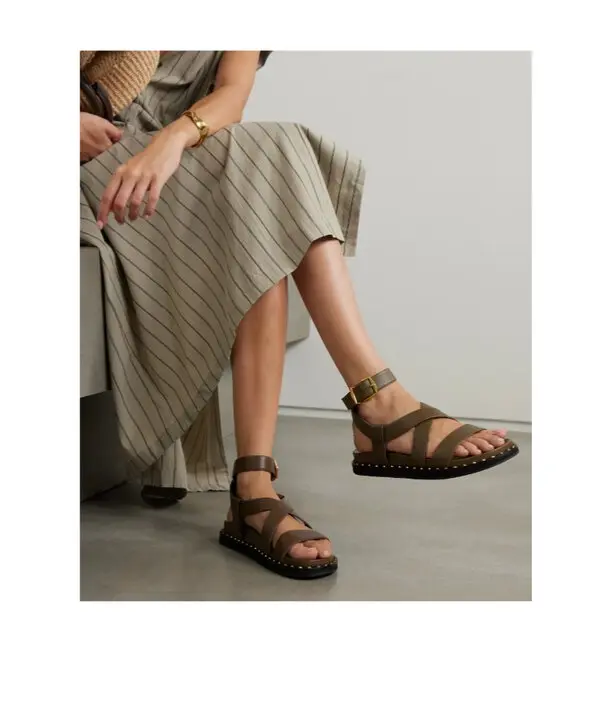 JIMMY CHOO Stud-embellished Leather Sandals