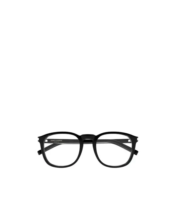 Saint Laurent Round Frame Eyeglasses With Logo Detail - Black