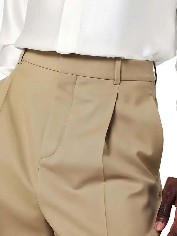 Saint Laurent High Waist Straight Leg Trousers