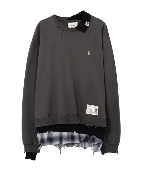 Mihara Yasuhiro Layered Embroidery Sweatshirt - Black