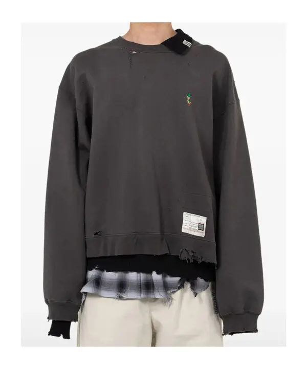 Mihara Yasuhiro Layered Embroidery Sweatshirt