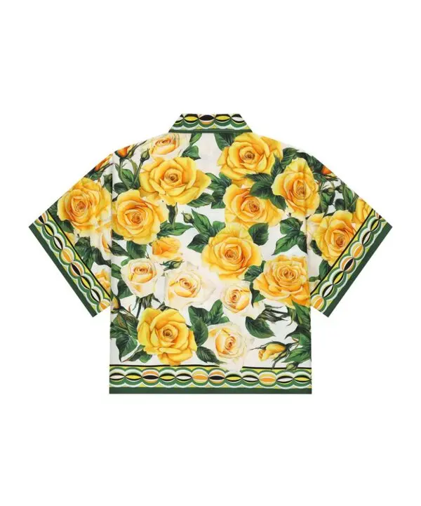 Dolce & Gabbana Rose Print Silk Shirt