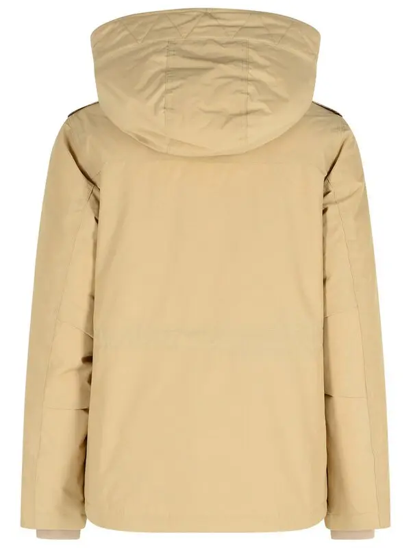 Woolrich Military Blend Jacket With Hood And Zip Closure - Nude