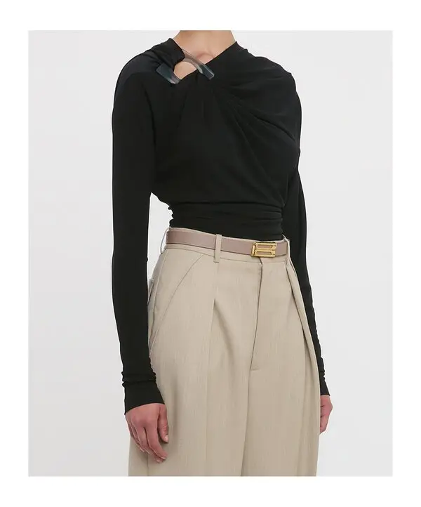 Victoria Beckham Draped Long Sleeve Top