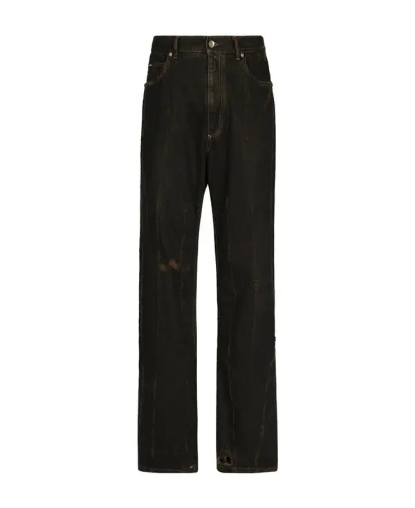 Dolce & Gabbana Logo Patch Straight-leg Jeans