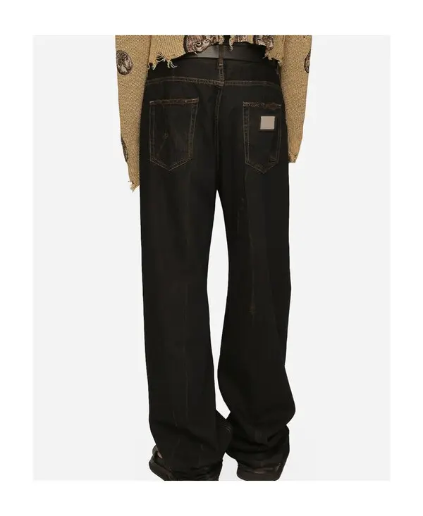 Dolce & Gabbana Logo Patch Straight-leg Jeans