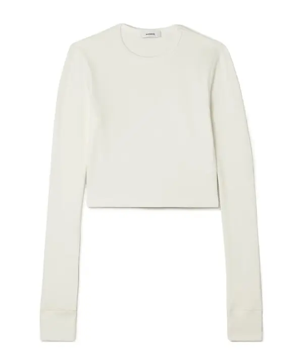 Wardrobe.NYC Knitted Long-sleeved T-shirt - White
