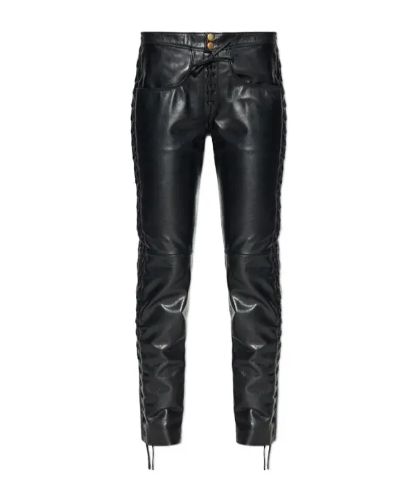 Isabel Marant Étoile Lace-up Leather Trousers - Black