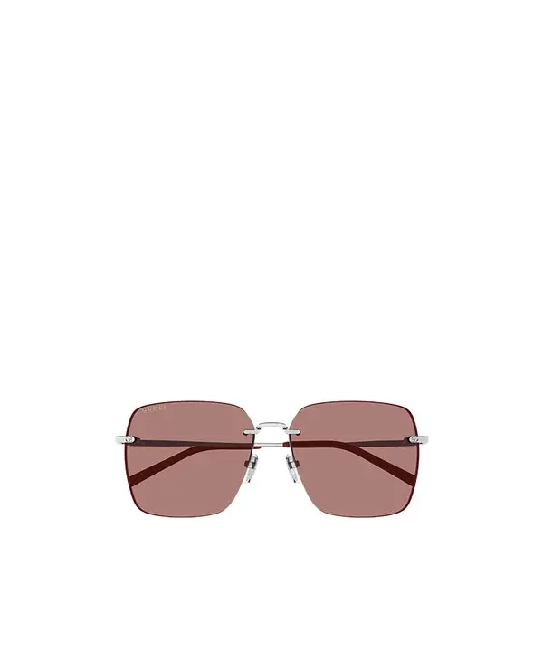 Gucci Specialized Fit Square Frame Rimless Sunglasses